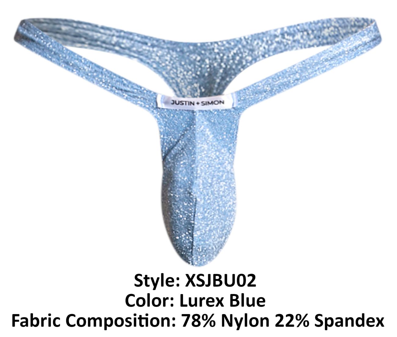 JUSTIN+SIMON XSJBU02 Bulge Thongs Color Lurex Blue – CandyMan Fashion